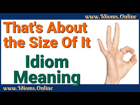 That's About the Size of It Idiom Meaning