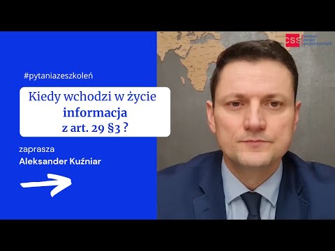 Kiedy wchodzi w życie informacja z art. 29 §3?