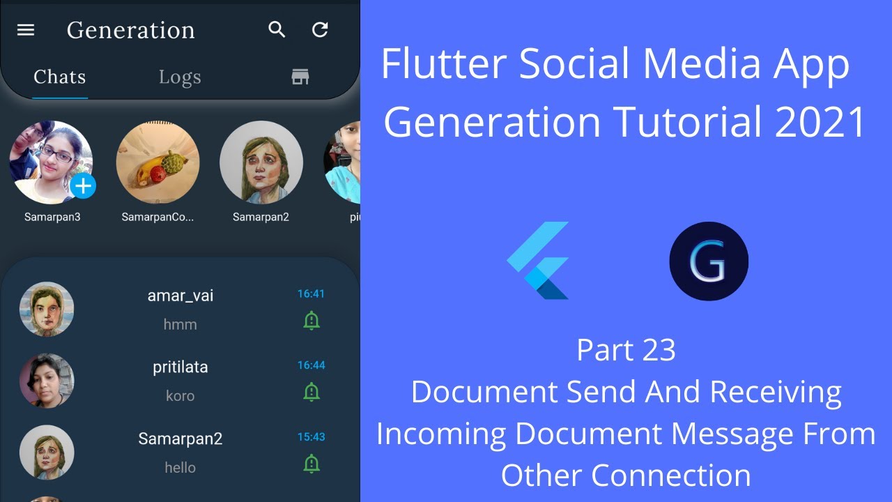 Flutter Social Media Chat App Tutorial | Part 23 | Document Message Send And Receive