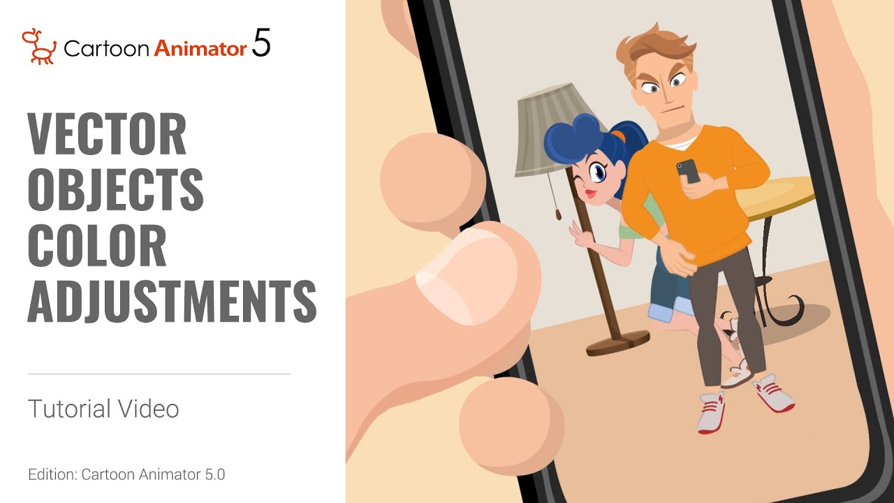 How to Design Free 2D Vector Characters with Color Adjustments | Cartoon Animator 5 Tutorial