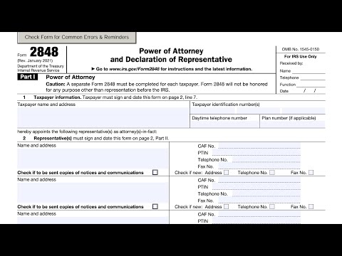 IRS Form 2848 walkthrough - ARCHIVED COPY - READ COMMENTS ONLY