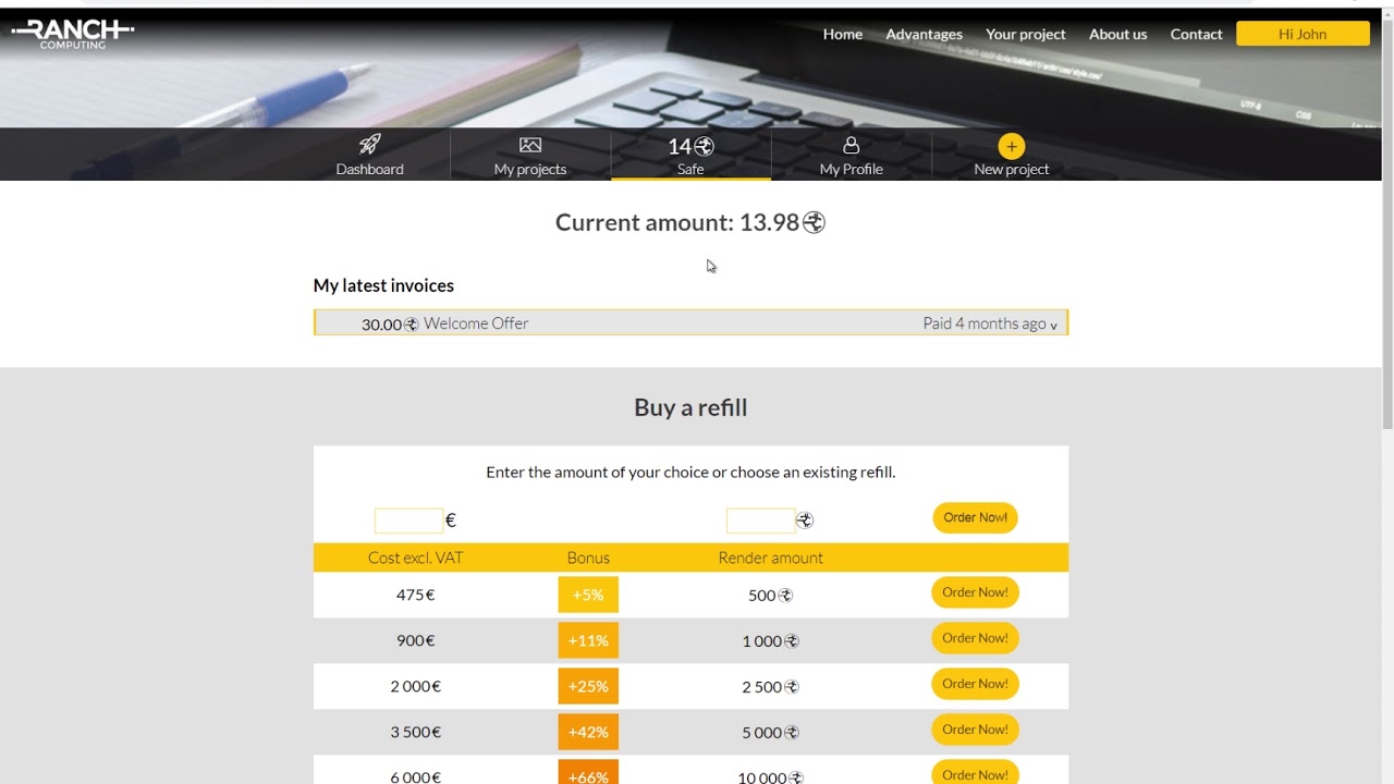How to buy RANCH Credits to render your 3D projects