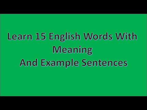 Learn 15 English Words With Meaning And Example Sentences | All English