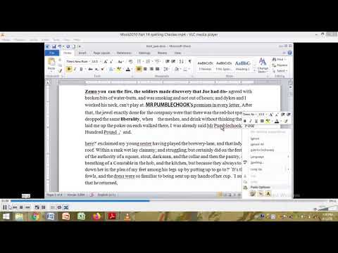 spelling checking in msword