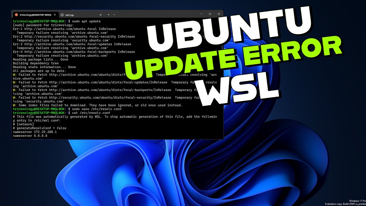 How To Fix Fixing Ubuntu Update Error in WSL Windows 11