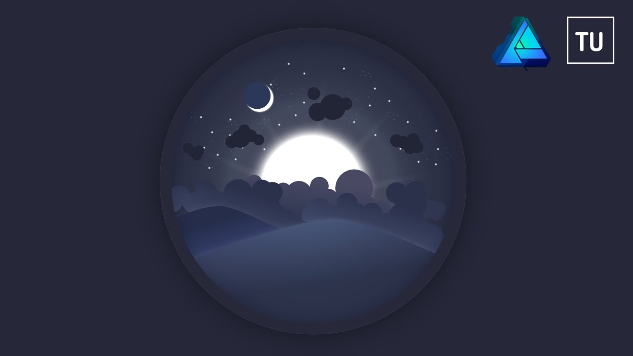View On sunrise Vector Illustration - Affinity Designer