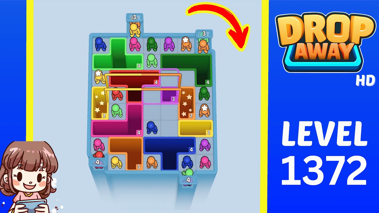 Drop Away Level 1372 Solution Walkthrough