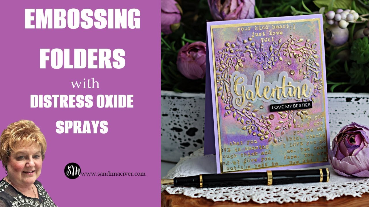 Embossed Card with Distress Oxide Ink Sprays