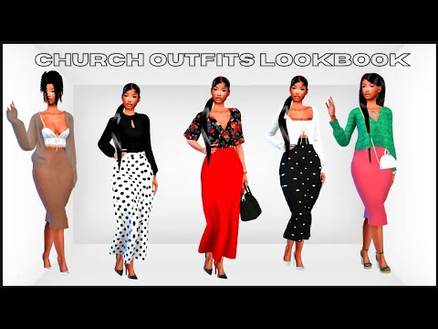 CHURCH OUTFITS LOOKBOOK (Part 2) | CC LINKS || SIMS 4