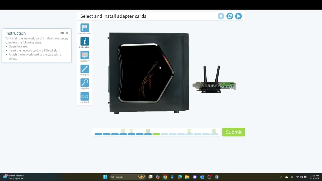 Advanced Hardware Lab 6-2: Select and Install Adapter