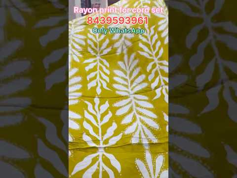 Rayon Cord set for women | #cordsetsforwomen #kurtisbusiness #dress #printeddressmaterial