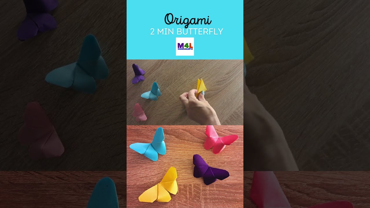 Origami Butterfly, how to fold easy in 2 min | Quick DIY paper craft Tutorial  #origamibutterflies