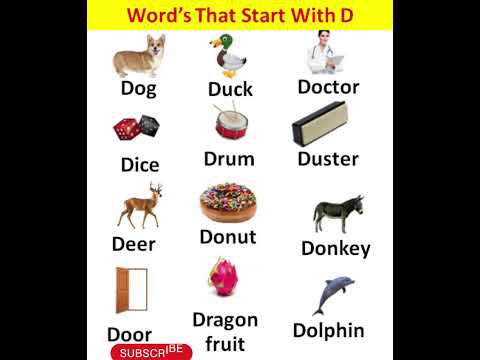 Words that start with D/d for dolphin,d for dog