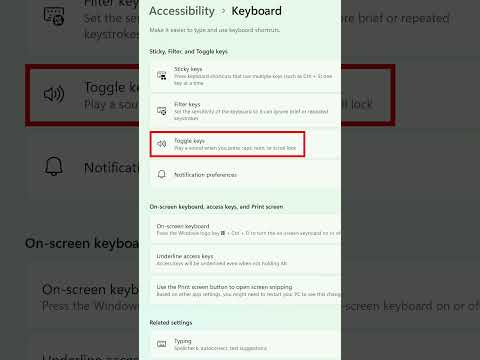 How to Enable Toggle Keys in #Windows11