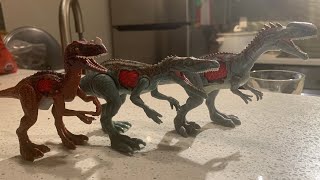 Jurassic world battle damaged lost wave with Monolophosaurus proceratosaurus review exclusive