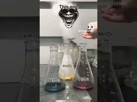 Normal kMnO4 experiment V/S vigorous with H2O2 #chemistryexperiment #scienceeducation #chemisty