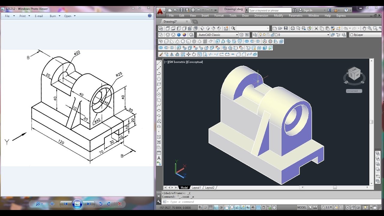 Autocad 3D Tutorial for Beginners; Exercise 2