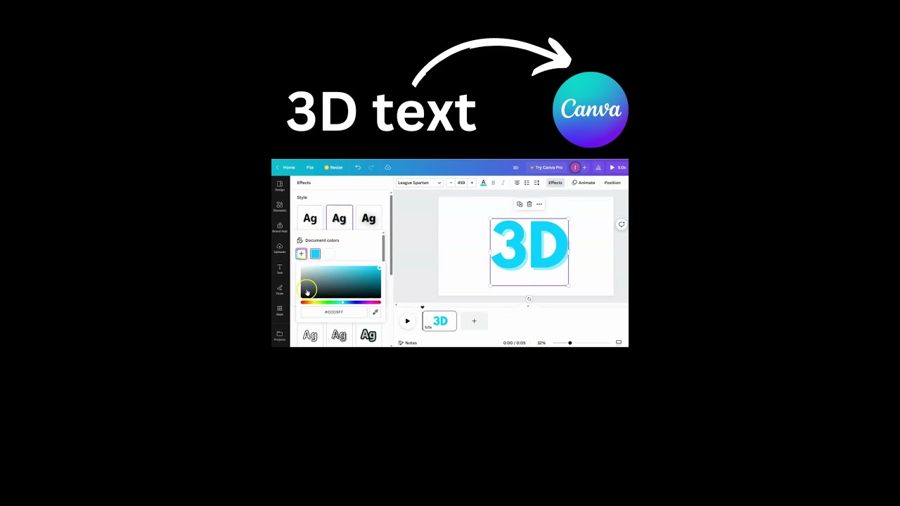 HOW TO MAKE 3D TEXT IN CANVA#easy canva l Canva tutorial