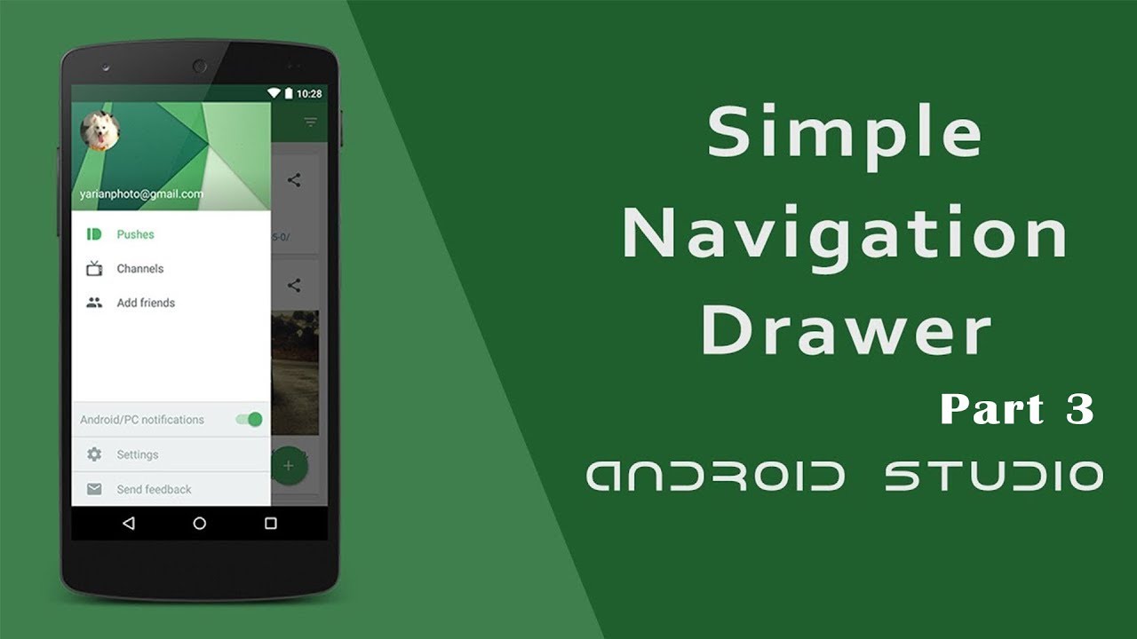 Android Navigation Drawer Using NavigationView Part 3 | Item Select | Android Studio Tutorial