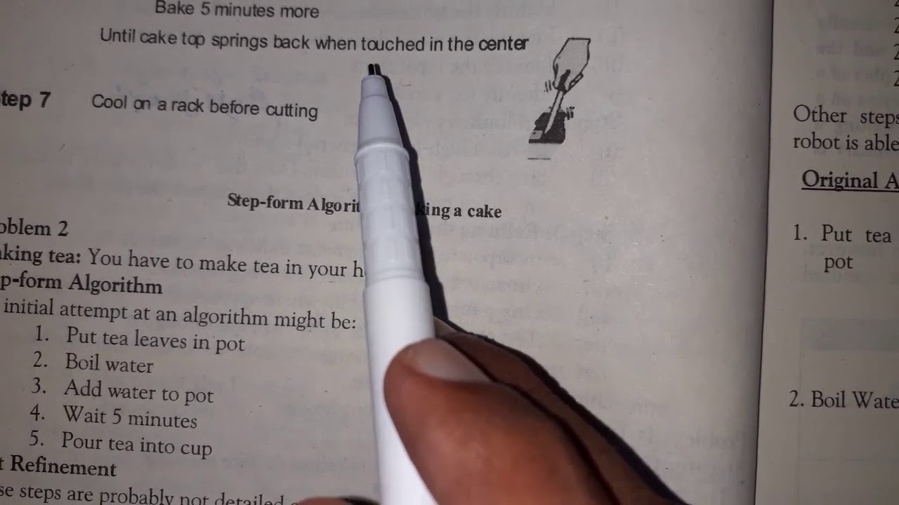 Baking a cake.... A step form Algorithm   CS10  1.10