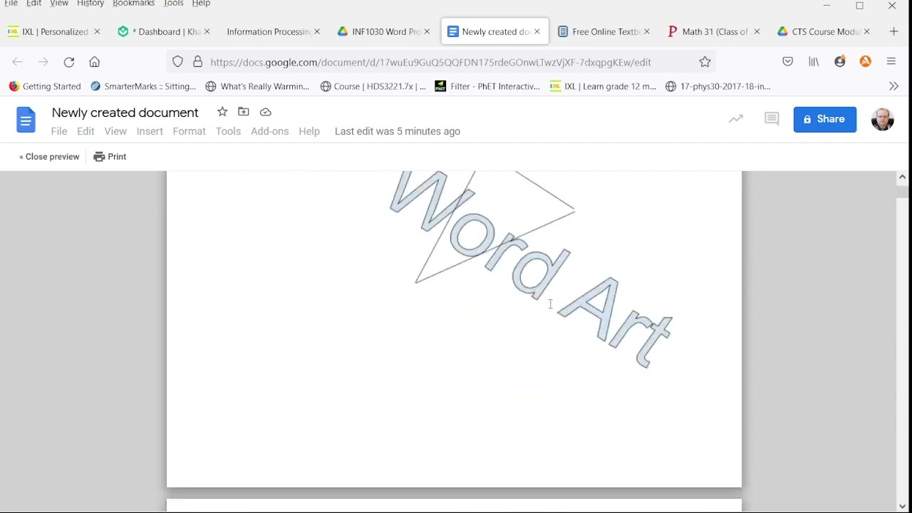 5.3: print preview documents (Google Docs version)