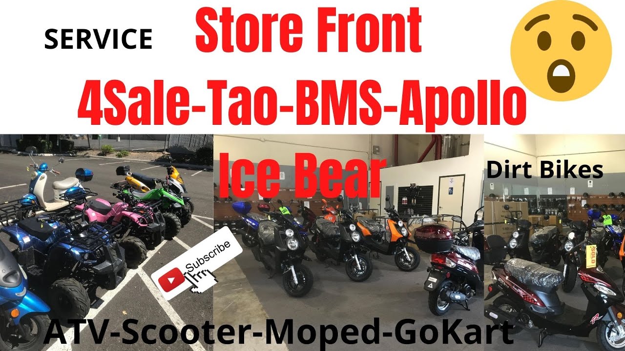 TaoTao BMS Apollo Ice Bear, Moped, Dirt Bike, Scooter Go Kart Store Front What Is For Sale