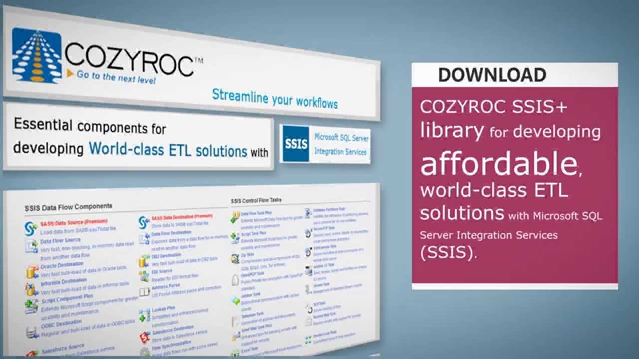 COZYROC SSIS+ Library. Components, Custom Tasks and Scripts