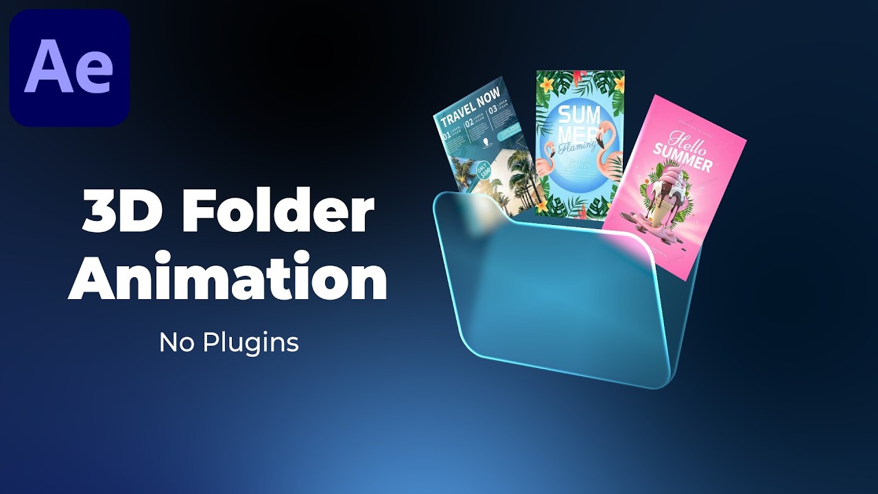 3D Folder Animation in After Effects - After Effects Tutorial | No Plugins