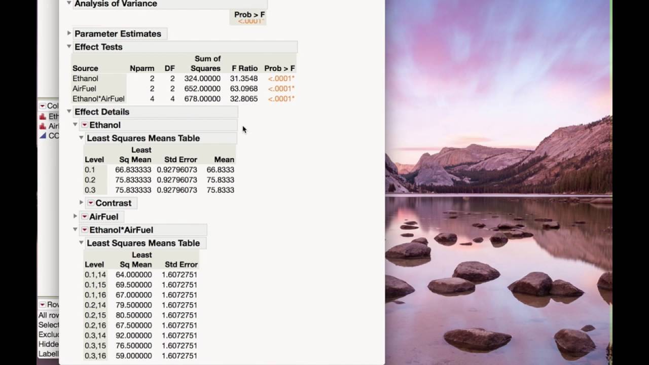 6 Factorial Analysis in JMP