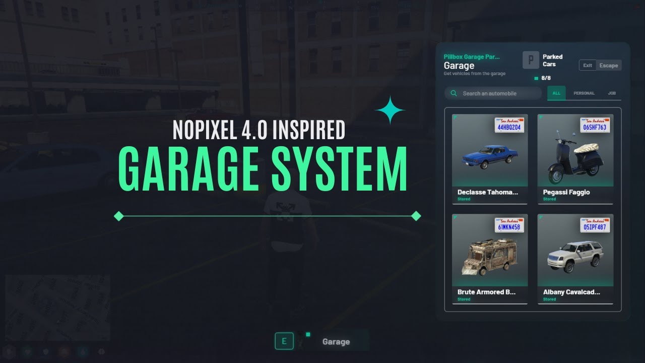 [QBCore] NoPixel 4.0 Inspired Garage with Impound | FiveM Script