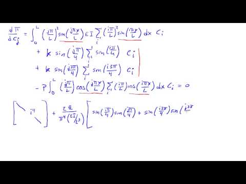 Buckling of a laterally supported beam: Trigonometric series and potential energy