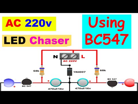 Simple Inventions | AC 220v LED Flasher Circuit using BC 547 | @NZElectro 