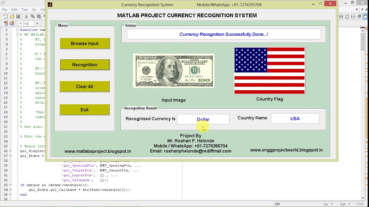 Currency Recognition Using Image Processing Matlab Project with Source Code