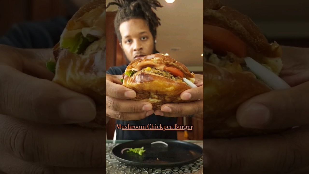 Mushroom Chickpea burger #plantbased #healthylifestyle #vegan #chickpeas  #mushroomrecipe