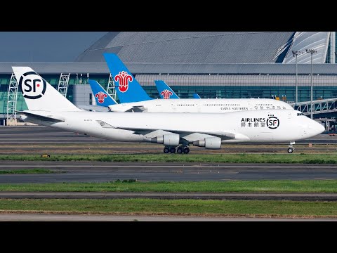 B-2473 SF Airlines Boeing B747-400F white color landing in Guangzhou Airport #avgeek