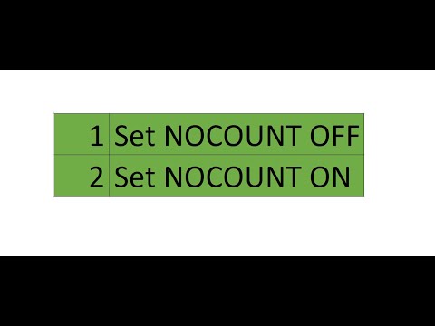 Set NOCOUNT properties in SQL SERVER