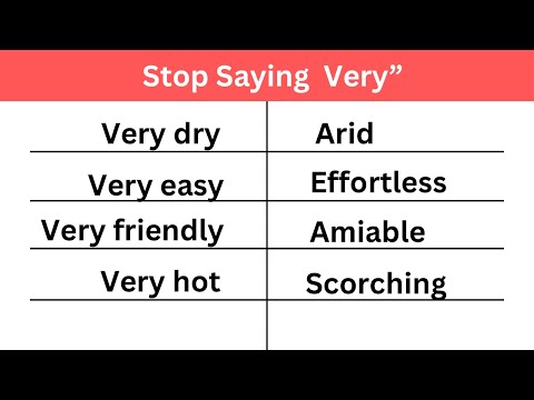 Stop Saying “Very” | Learn 64 Synonyms | Advance Vocabulary