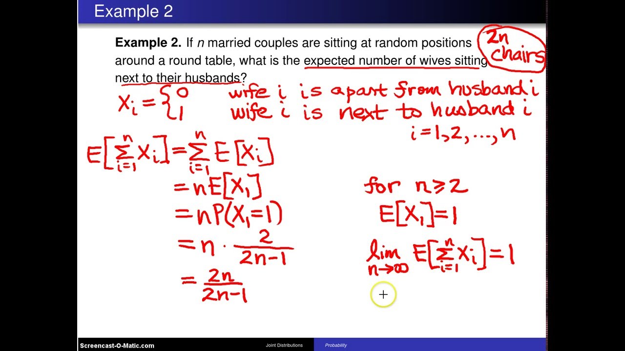 Multivariate distributions:  Expected value of a sum -- Example 2