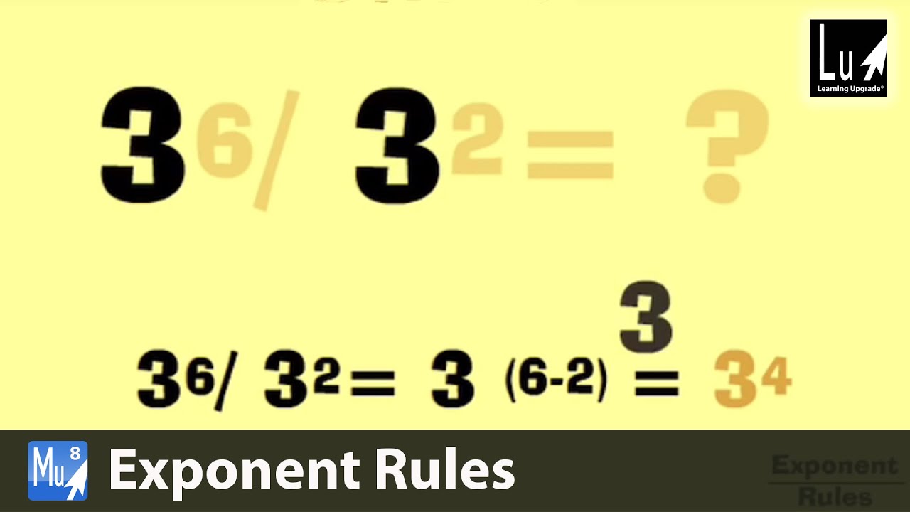 Exponent Rules Song – Learn Algebra – Learning Upgrade App
