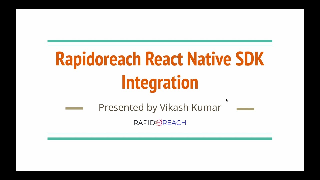 Rapidoreach React Native SDK Integration walkthrough