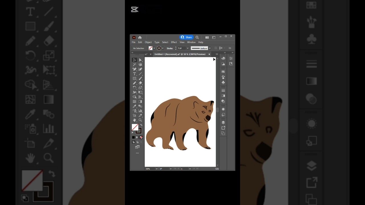 Bear Vector Illustration in Adobe illustrator CC #adobeillustrator #vectorart