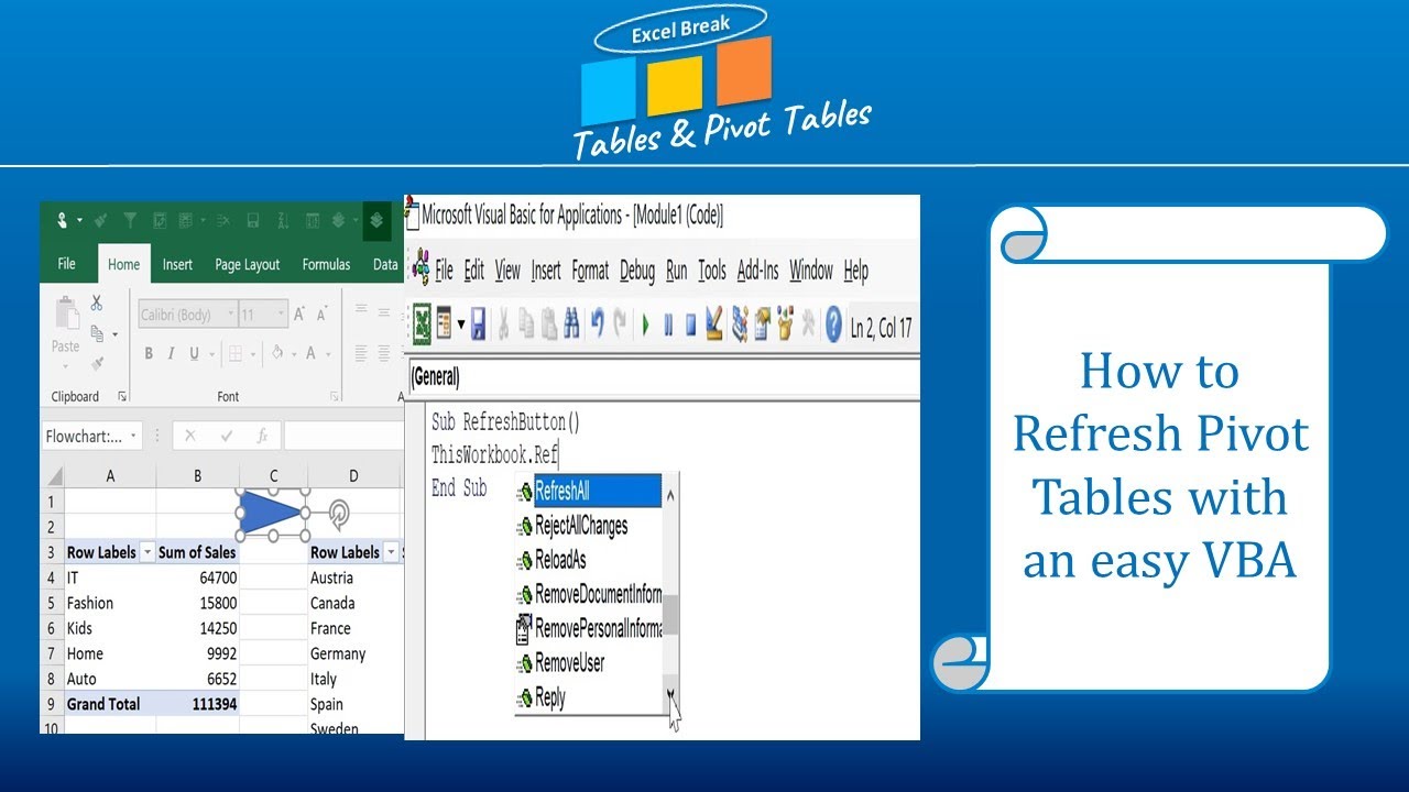 Refresh Multiple PivotTables in the same time.