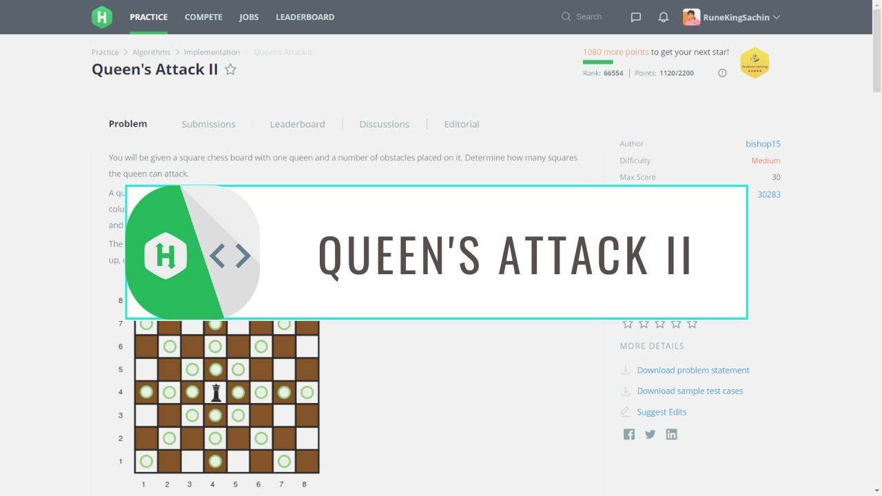 HackerRank Problem Solution || Queen's Attack II || Queen's Attack 2 || Python