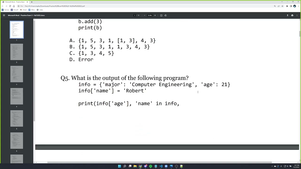 COP3502 Practice Exam 2 Review