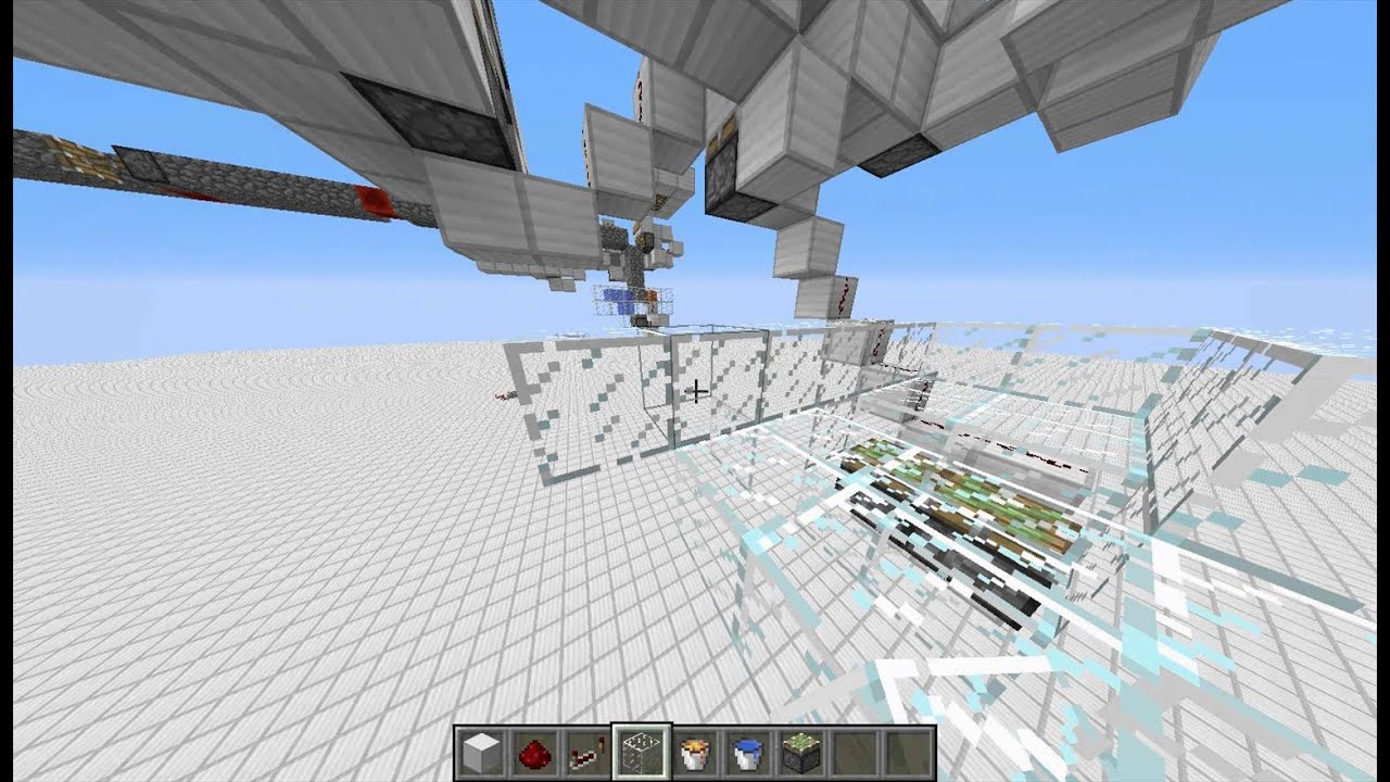 Minecraft Redstone - Semi Automatic Infinite Piston Bridge - Tutorial