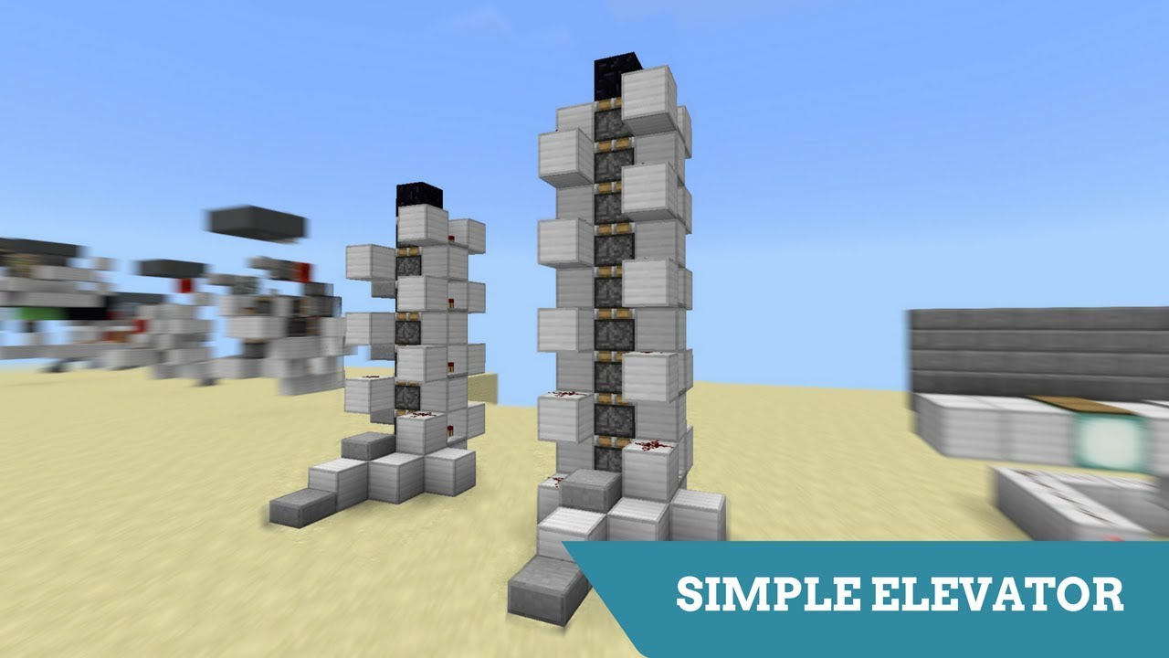 Minecraft | PISTON ELEVATOR - Simple & Low Resource | Redstone Tutorial