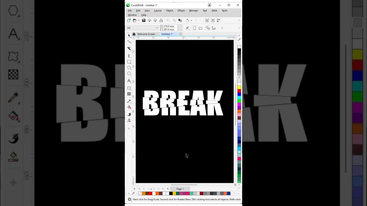 🔥 Broken Text Effect in CorelDRAW | Easy Typography Trick! 💥 #texteffect #coreldraw #graphicdesign