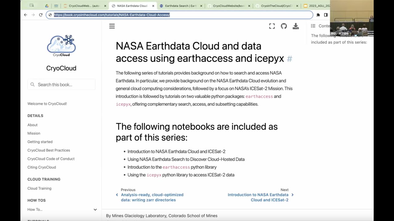 NASA/NSIDC Earthacces and icepyx tutorial (Dec 10, 2023)