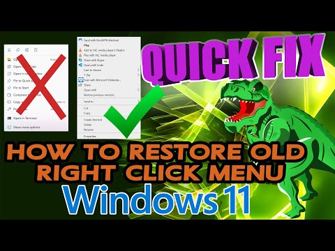 Quick Fix Ep21 Restore old Right Click menu in Windows 11 #windows11 #tech #howto #windows10