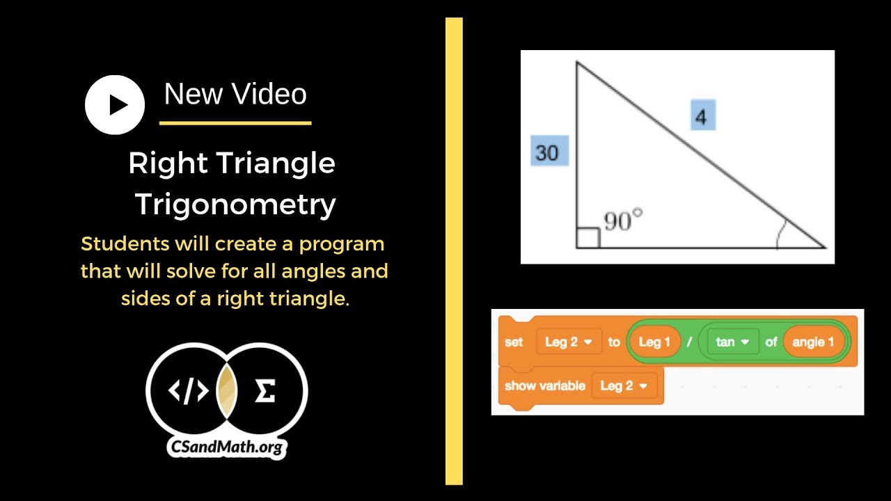 Right Triangle Trigonometry. Math with Code. Scratch.